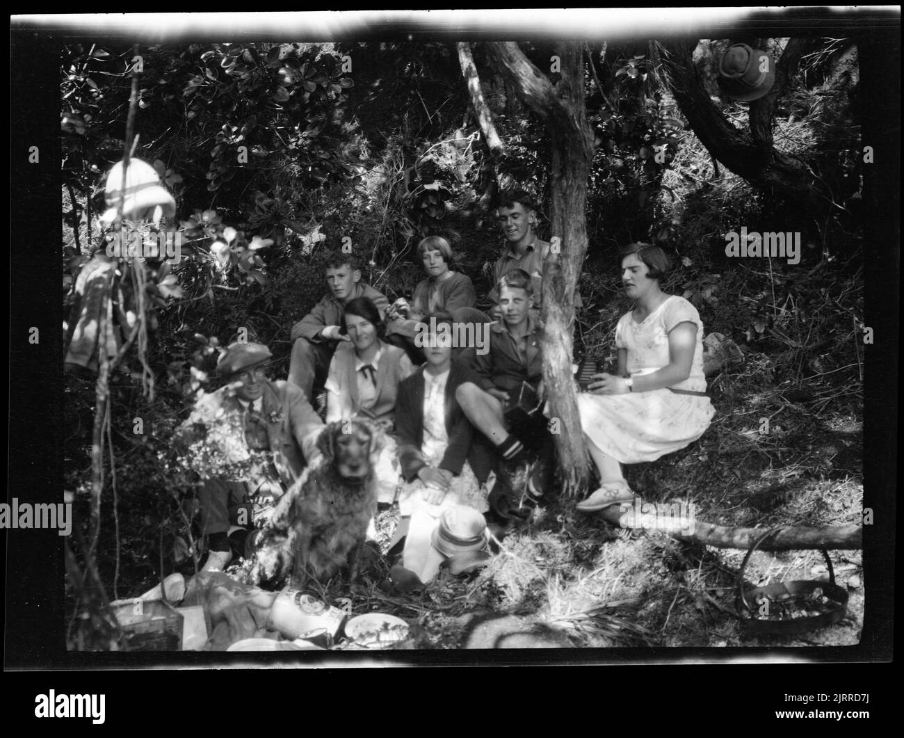Bush picnic, 1929, Stewart Island, maker unknown Stock Photo - Alamy
