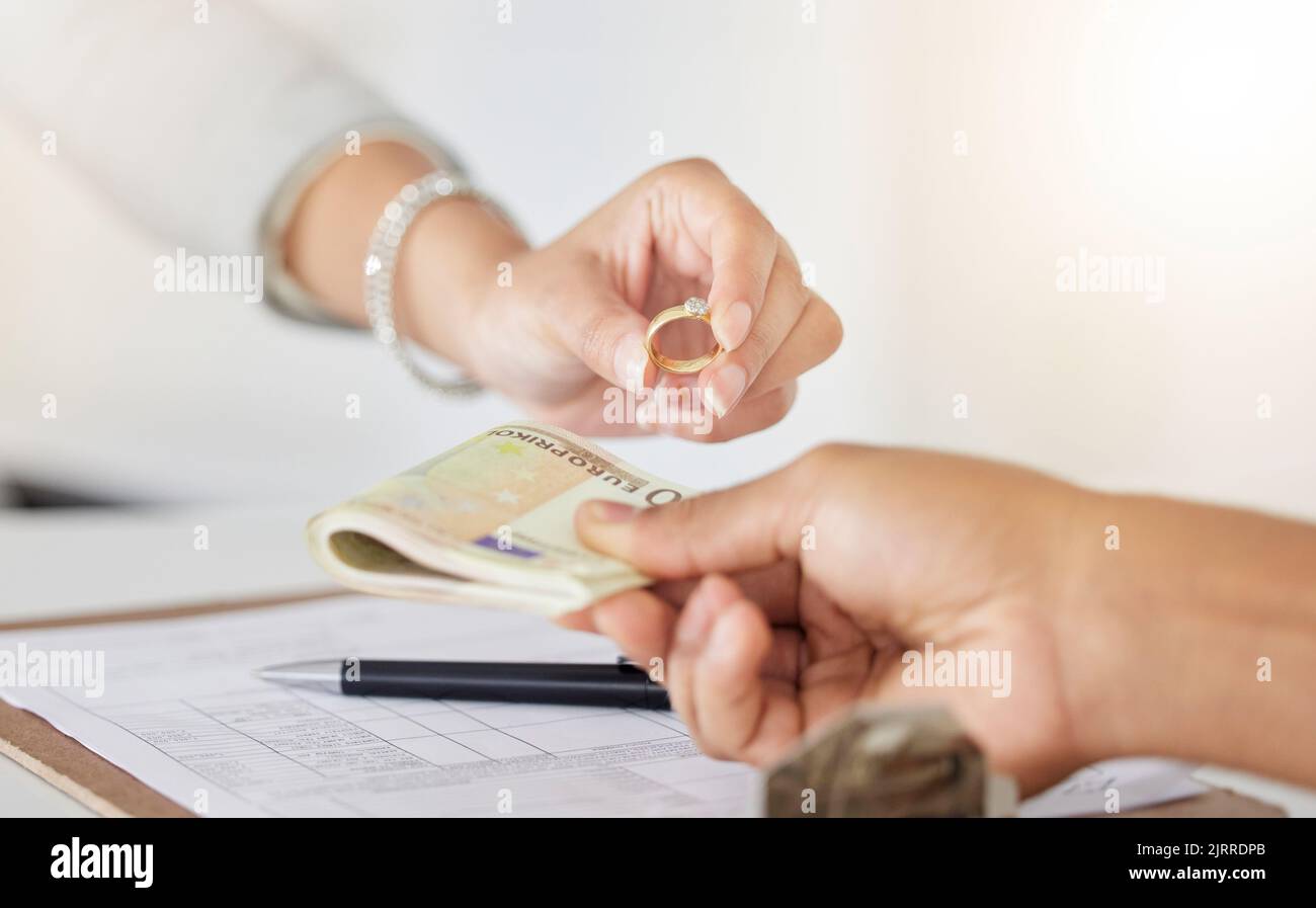 Woman study loan bills hi-res stock photography and images - Alamy