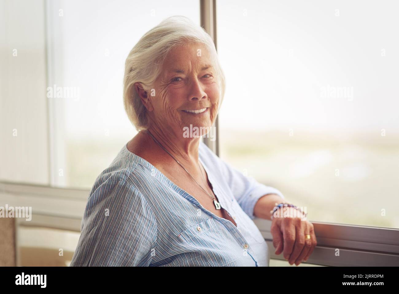 Happier with every passing year. Portrait of a happy and relaxed senior ...