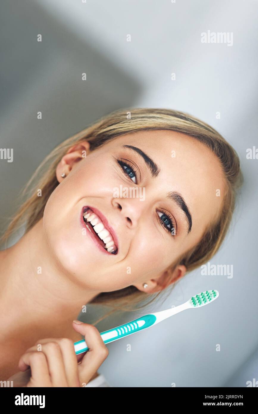 I got 99 problems but my teeth aint one. Portrait of an attractive ...