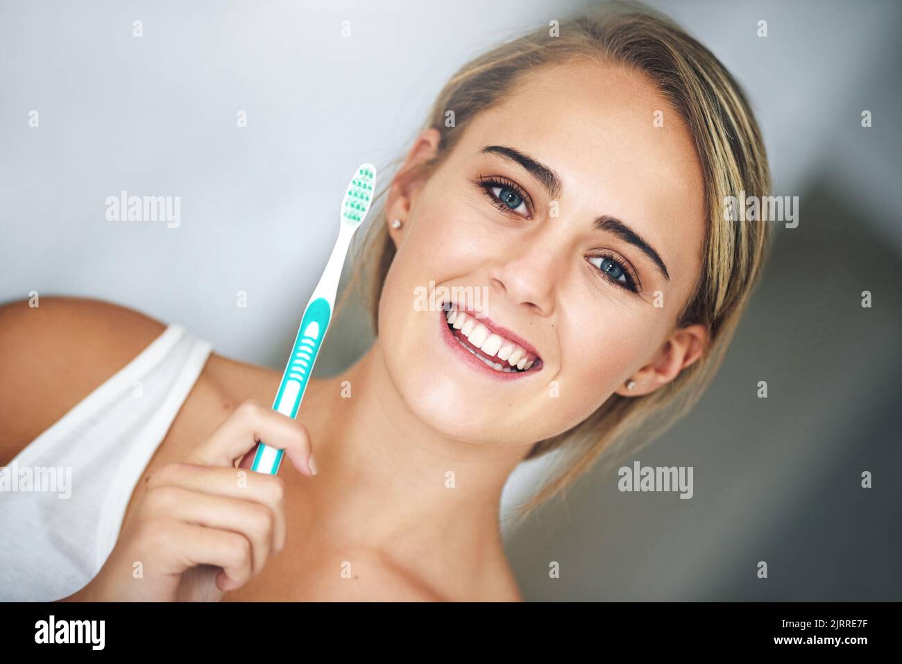 The first thing on your mind should be your toothbrush. Portrait of an ...