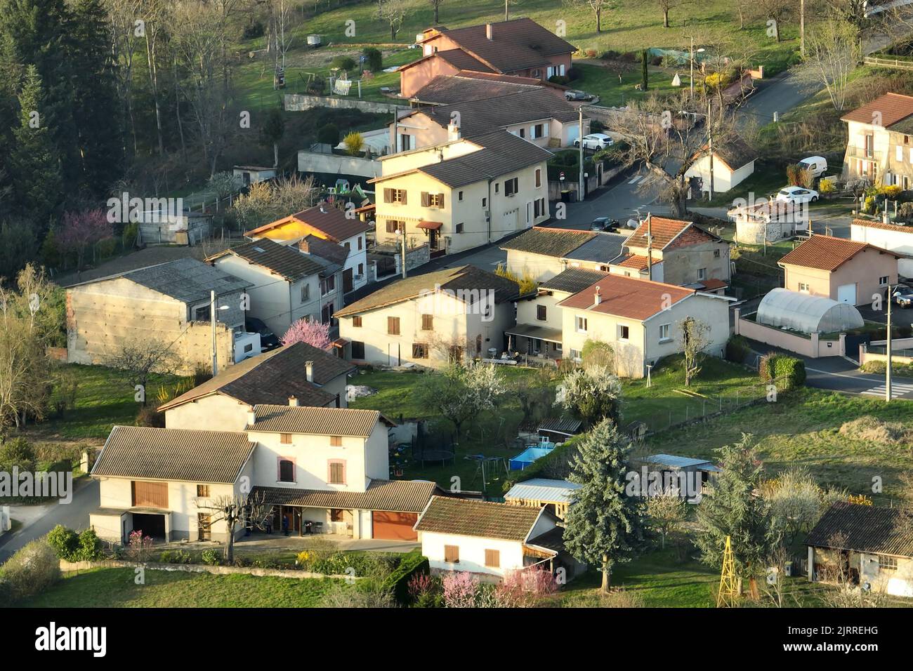 Family town town rural residential houses hi-res stock photography and ...