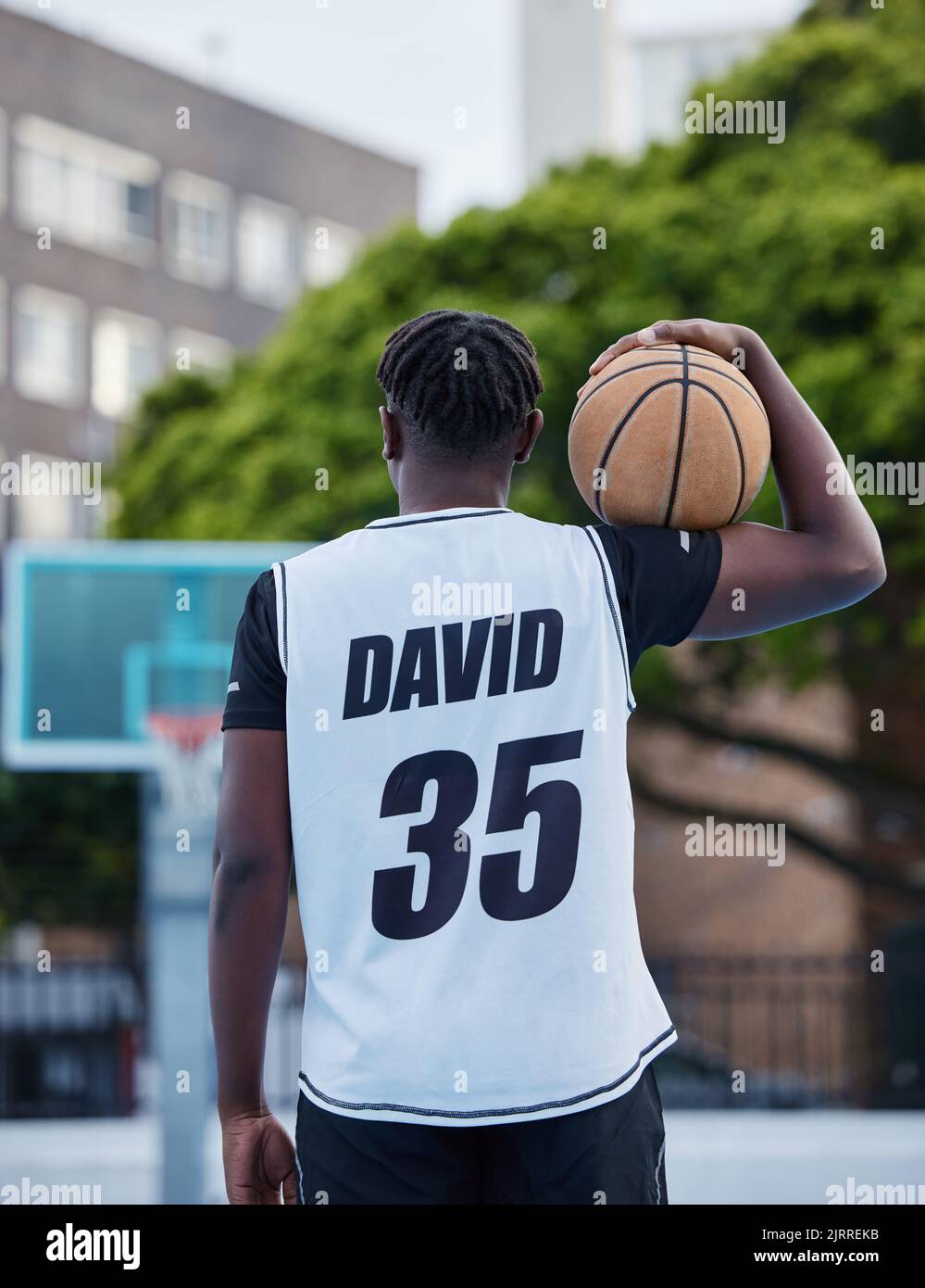 Basketball, sports and fitness exercise of a sport player on an ...
