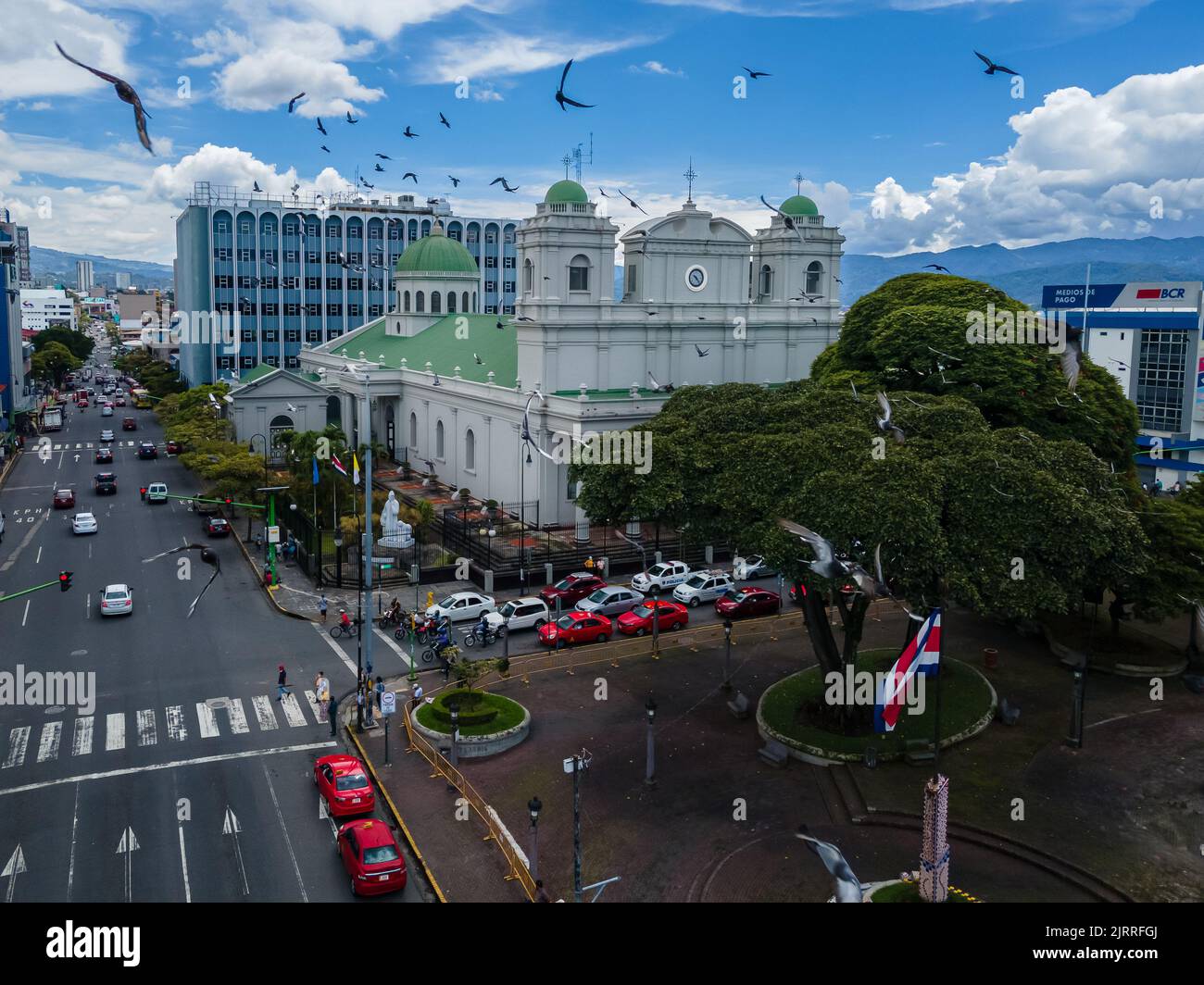 Beautiful aerial view of the City Streets and the Metropolitan ...