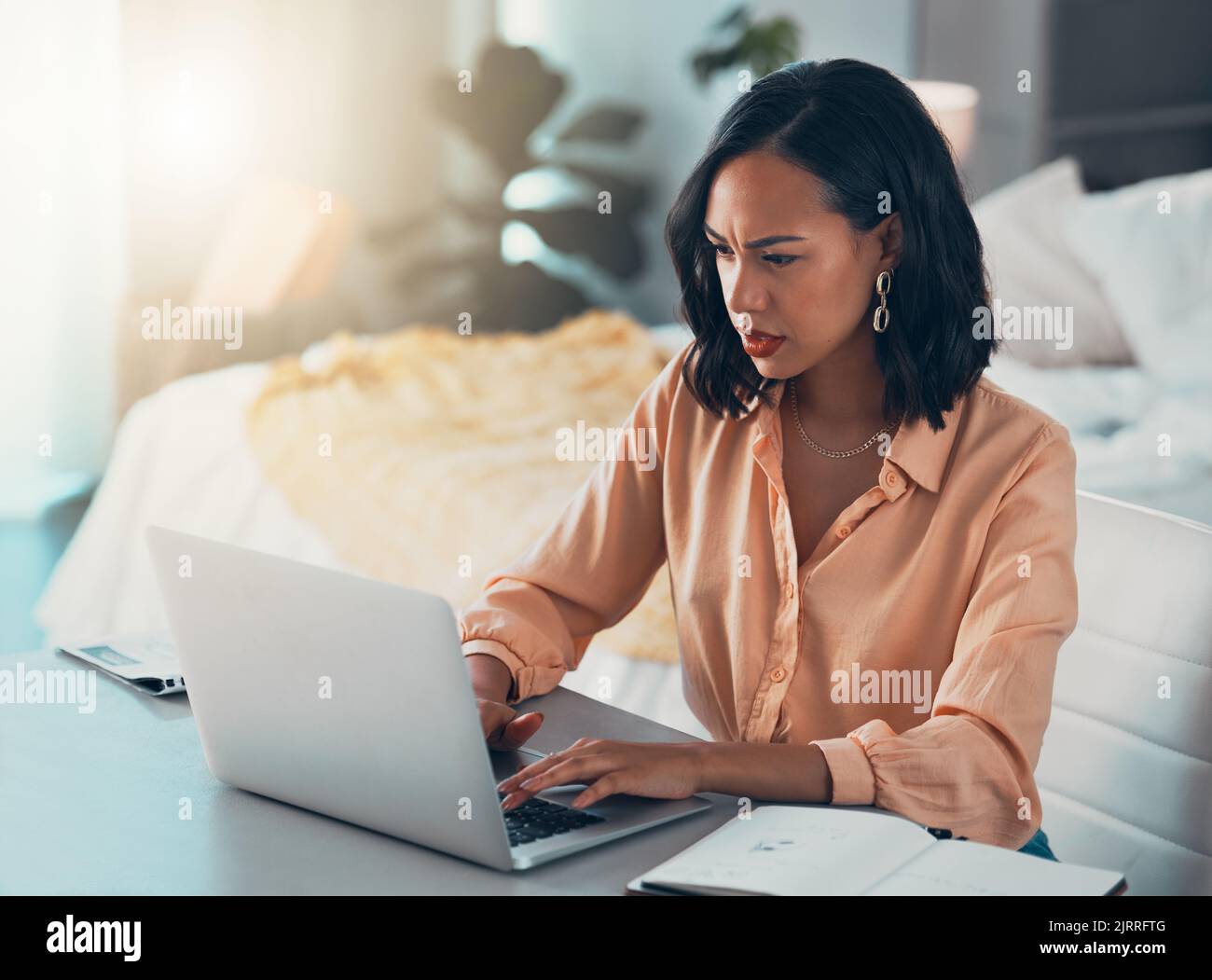 Confused Woman At Computer