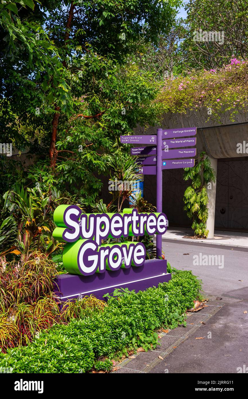 Entrance to the Supertree Grove in the Gardens by the Bay, Singapore ...