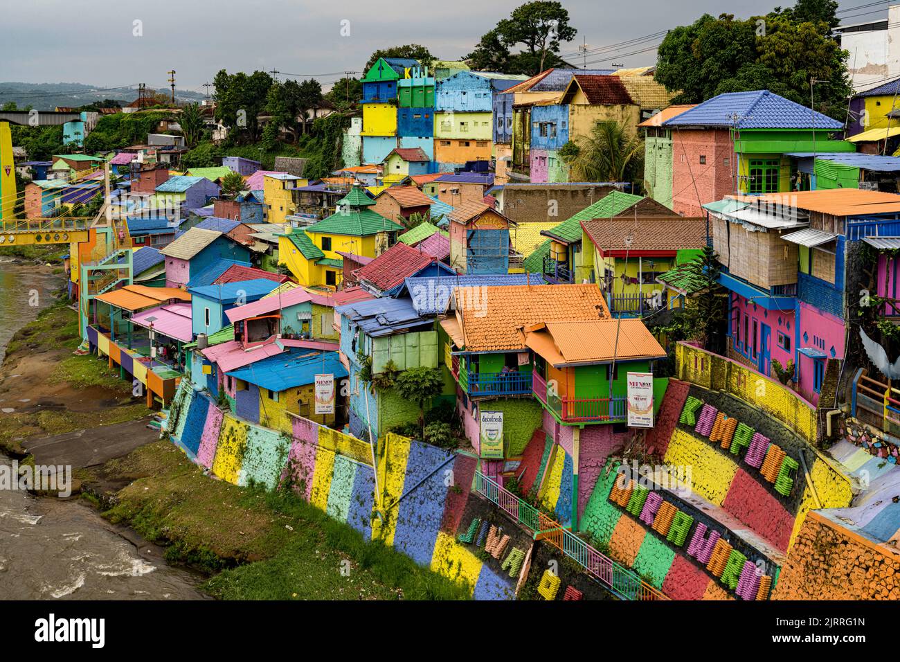 Java, Indonesia, June 13, 2022 - Malang Village of Color overview as ...