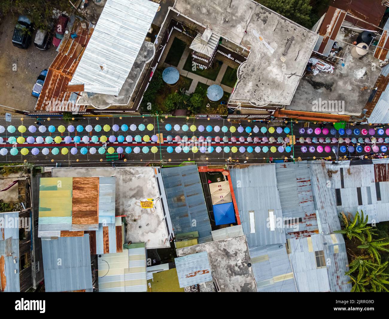 Beautiful Aerial View Of San Juan La Laguna Small Town In The Guatemala