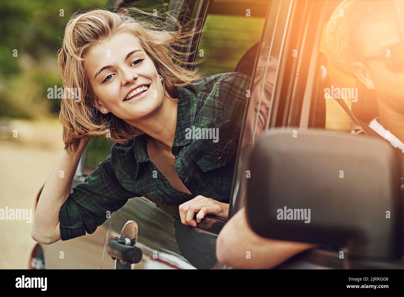 Life is one big exciting adventure. a young couple enjoying a roadtrip ...