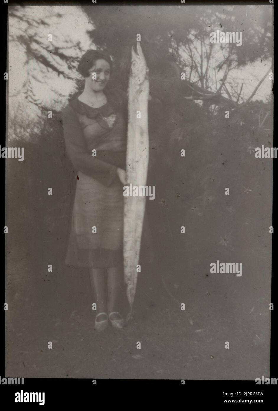 Grace mcdonald with the frost fish taken at hokio beach hi-res stock ...