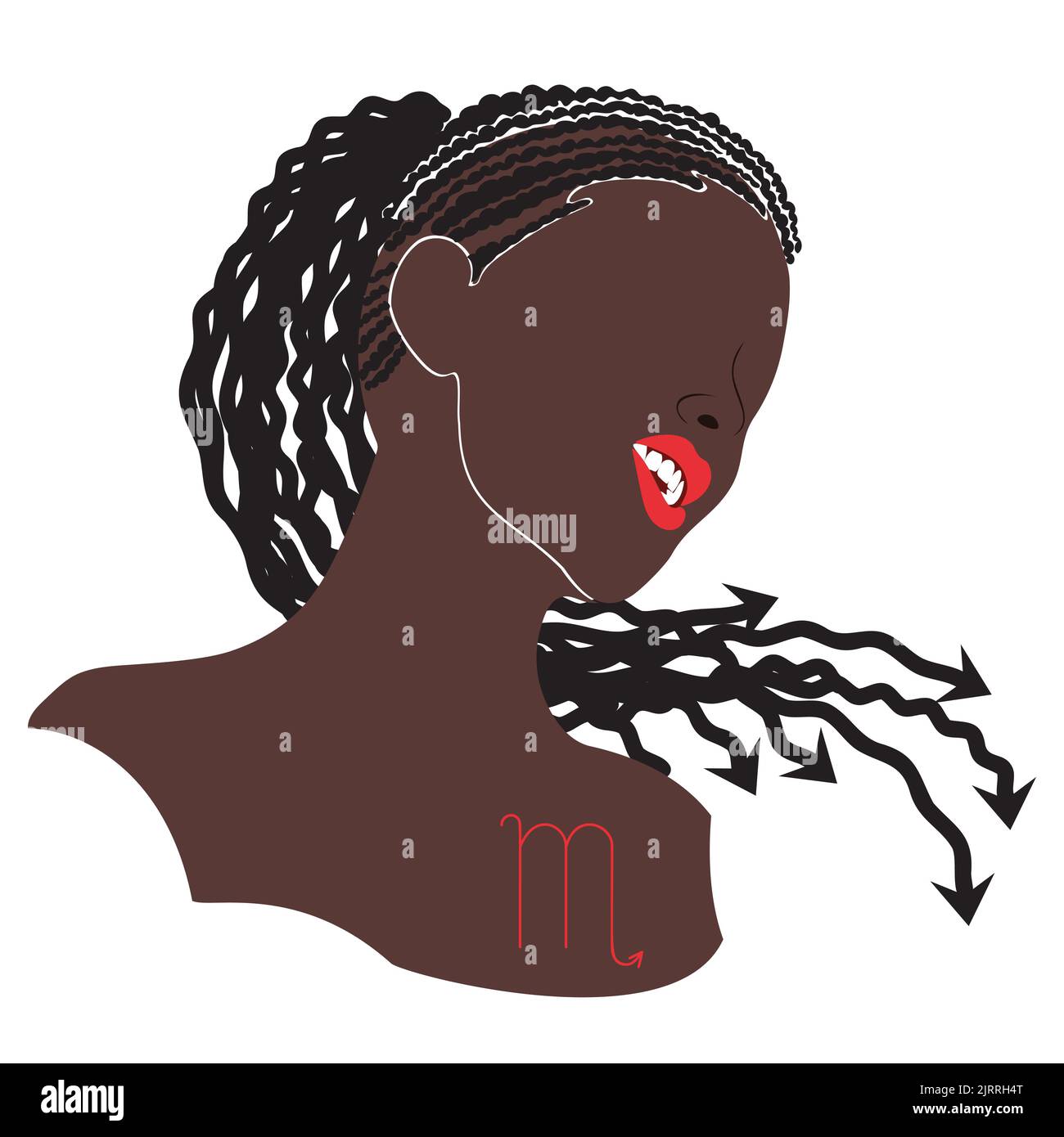 Astrological sign of Scorpio as a beautiful african american woman with ...