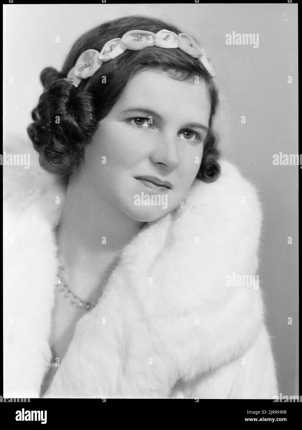 Young woman in fur coat [Miss Lyer, February 1935, Wellington, by ...
