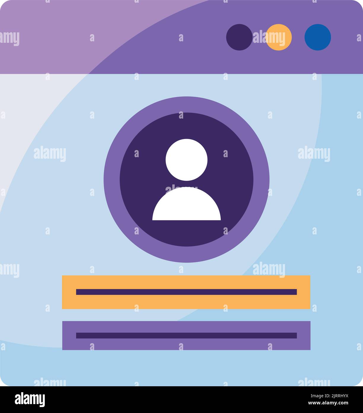 webpage template with account icon Stock Vector Image & Art - Alamy