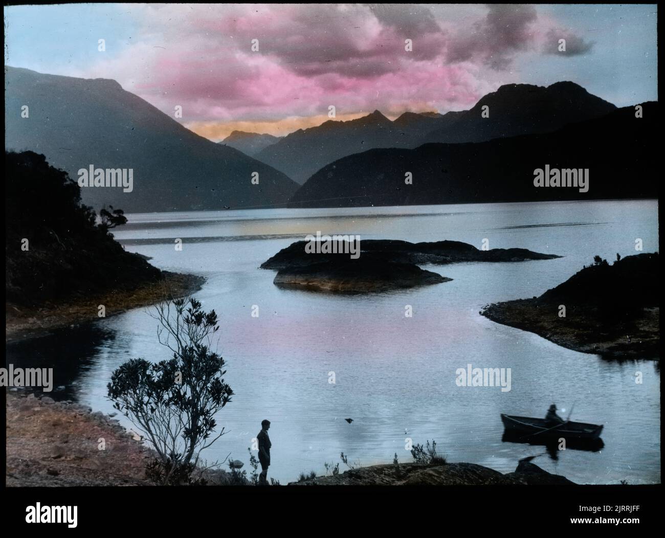 Lake Manapouri NE (North East) from Isolde Island, New Zealand, by ...