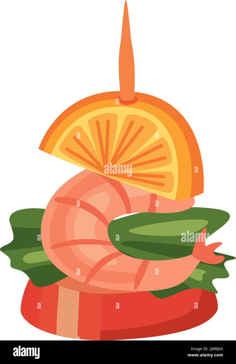 appetizer with orange and shrimp icon Stock Vector Image & Art - Alamy