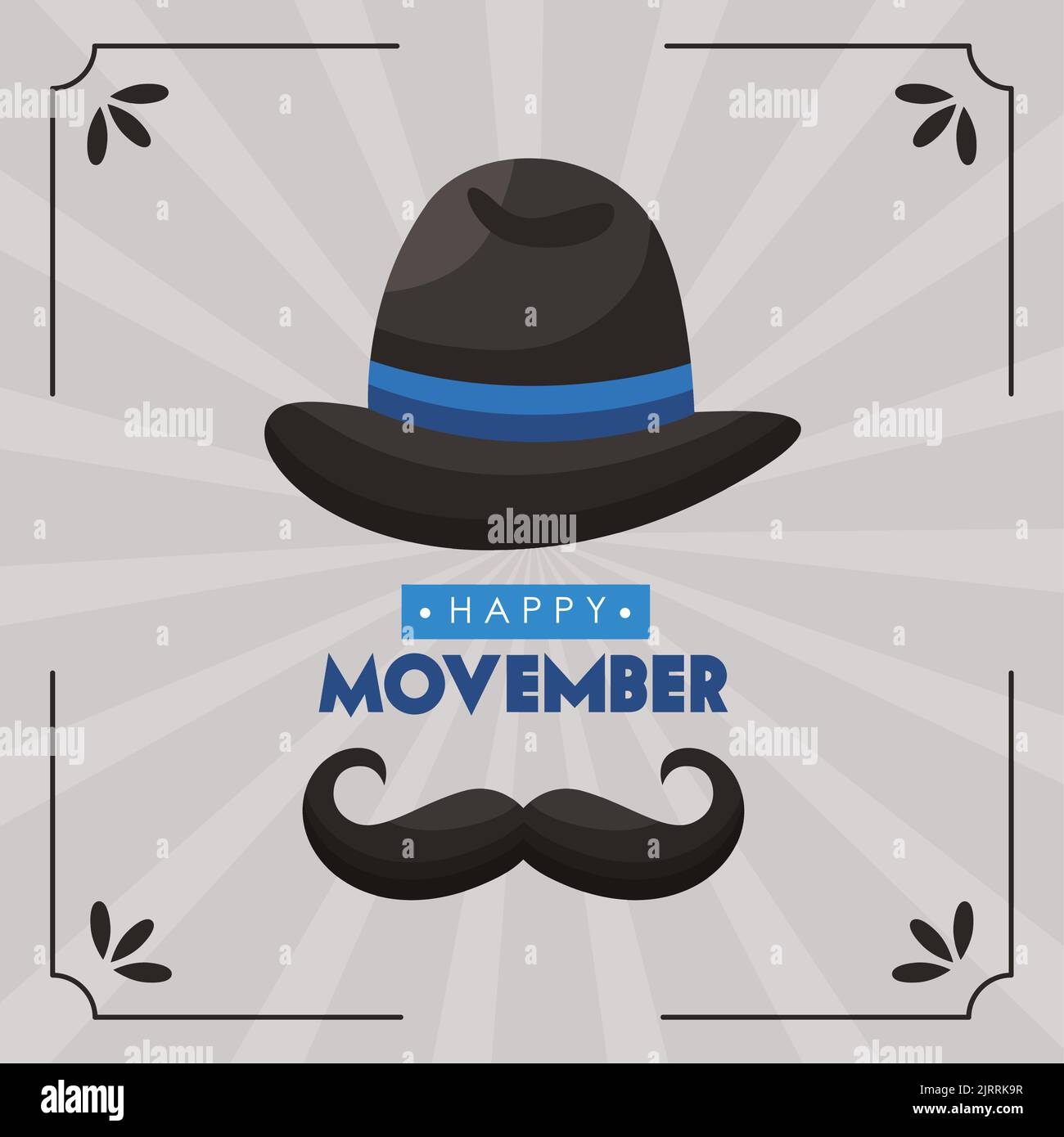 happy movember lettering with hat Stock Vector Image & Art - Alamy