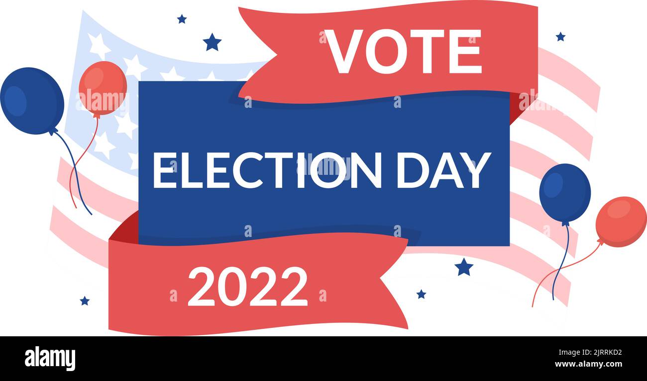 Election Day Political Hand Drawn Cartoon Flat Illustration with Voters ...