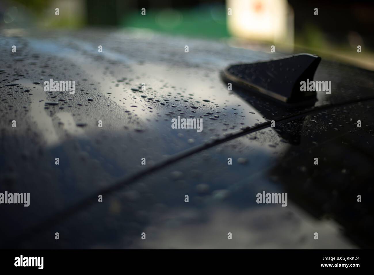 Car with drops. Car is in details. Personal transport. Roof of car at ...