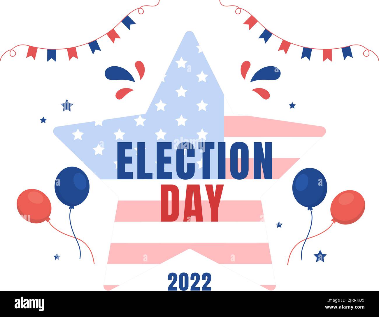 Election Day Political Hand Drawn Cartoon Flat Illustration with Voters ...