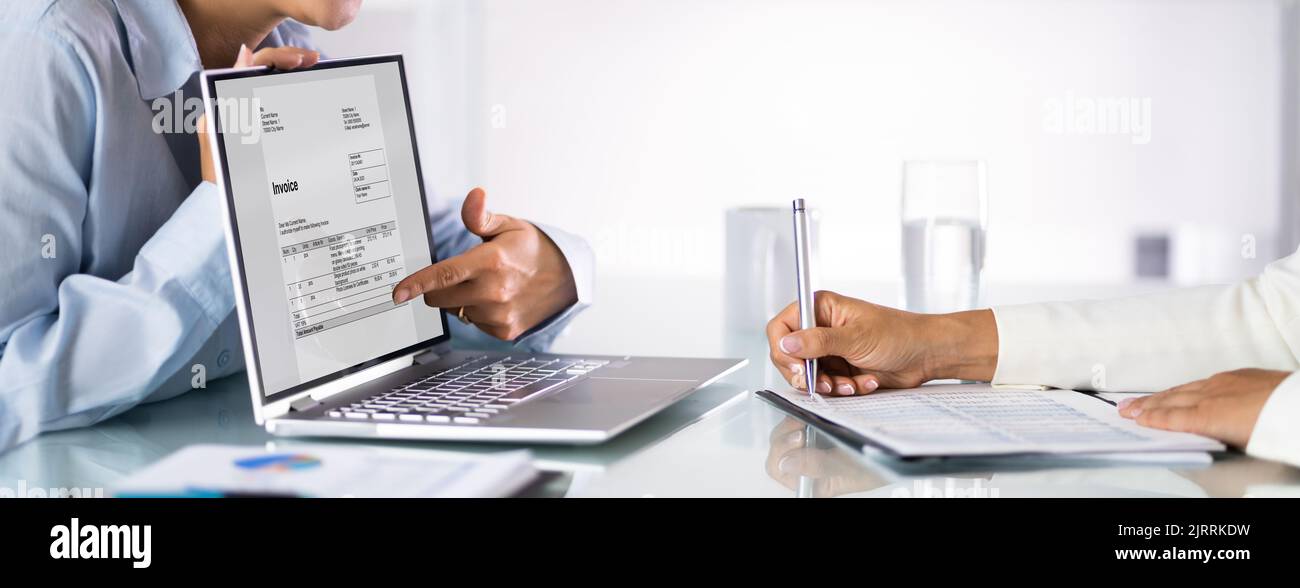 Online Invoice Management And Electronic Billing On Computer Stock ...