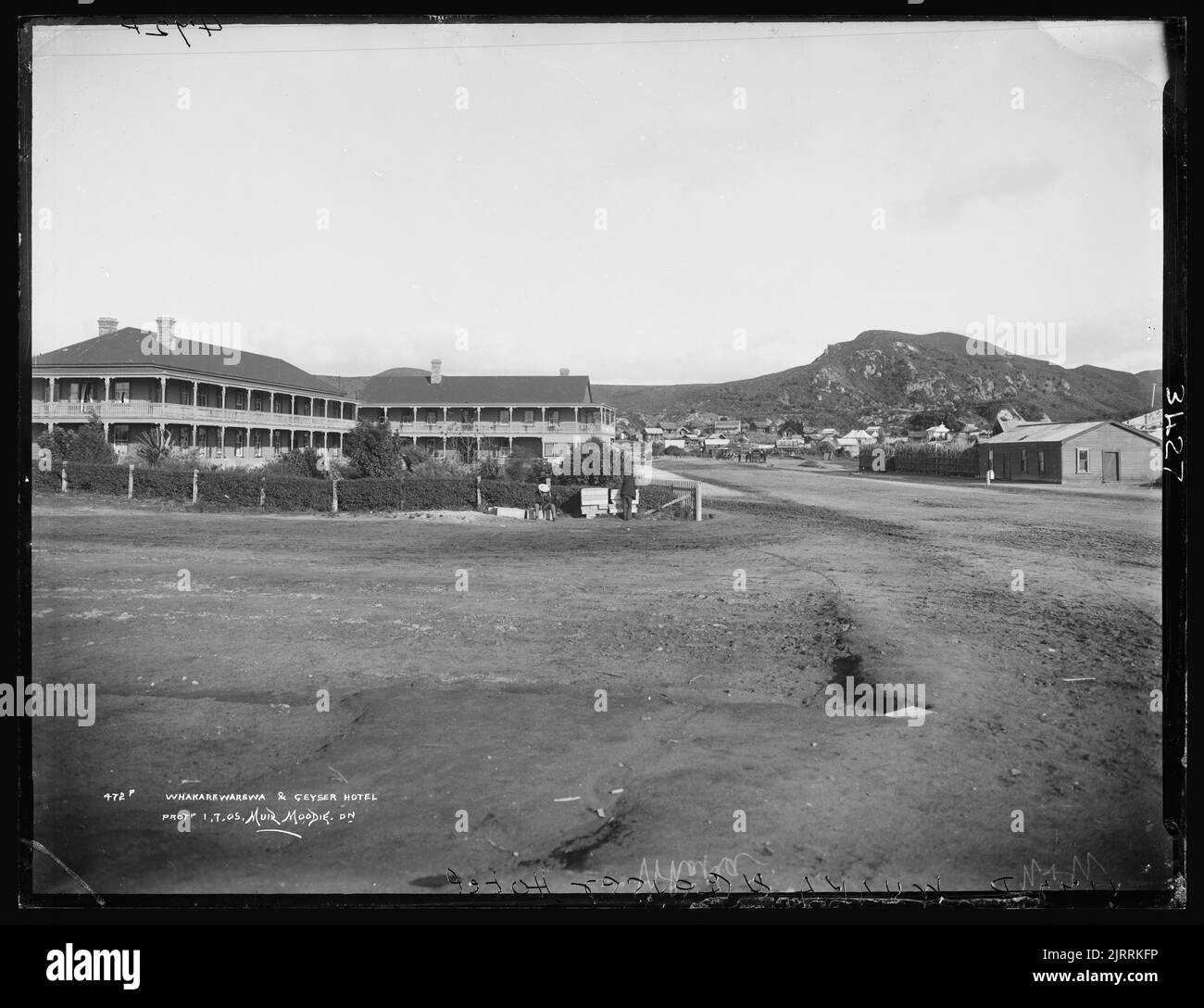 Whakarewarewa and Geyser Hotel, circa 1905, New Zealand, by Muir ...