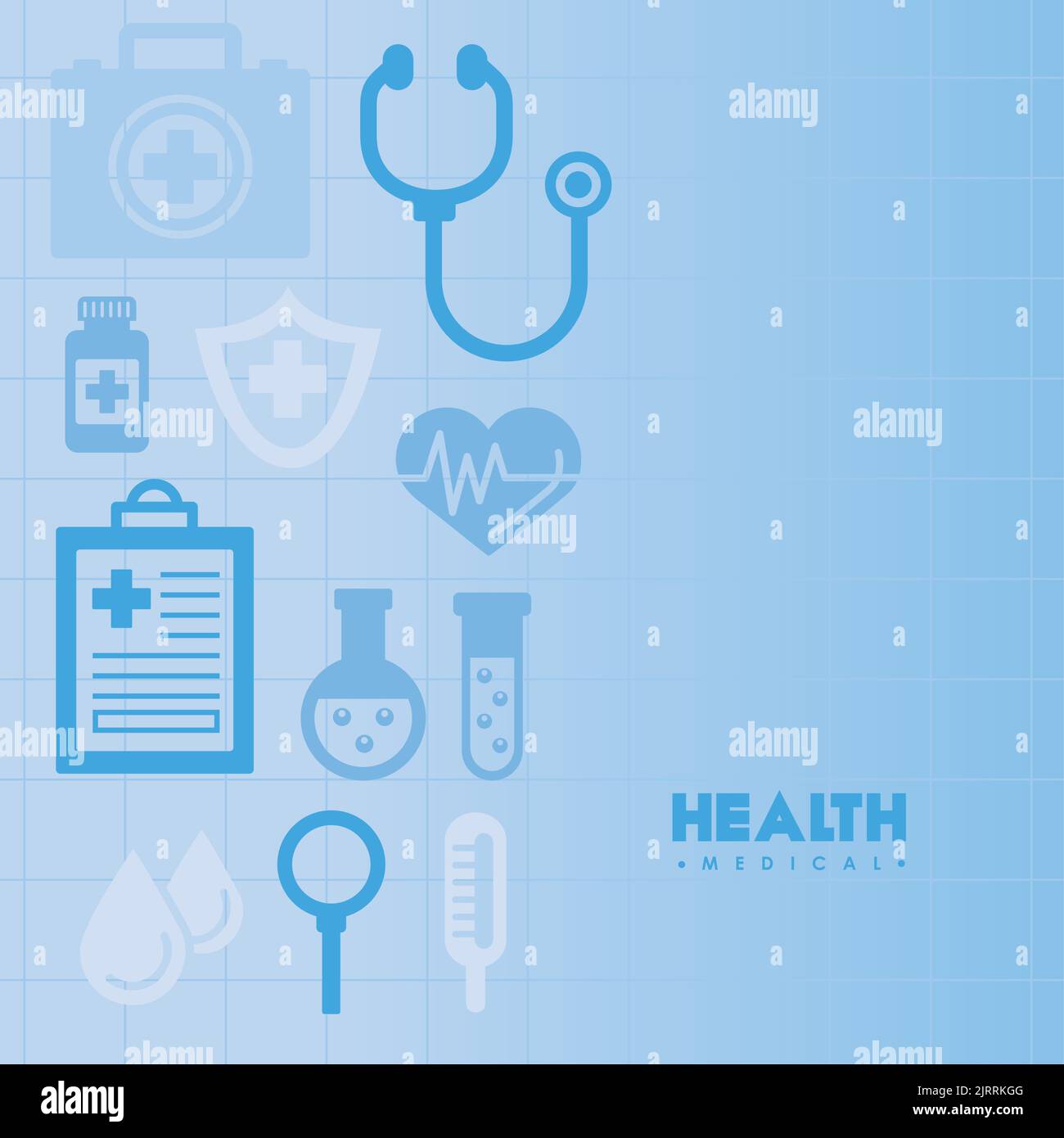 health background with medical equipment poster Stock Vector Image ...