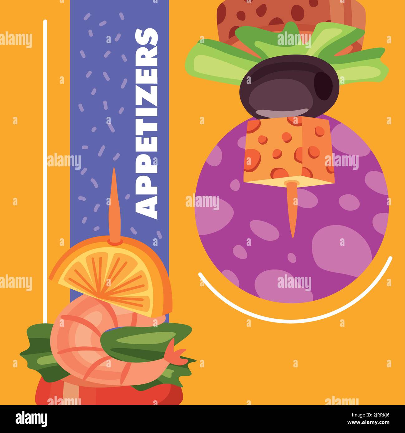 appetizers food in sticks poster Stock Vector Image & Art - Alamy