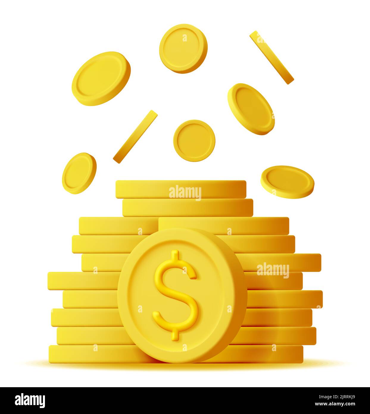 3D Stack of Gold Coins Icon Isolated Stock Vector Image & Art - Alamy