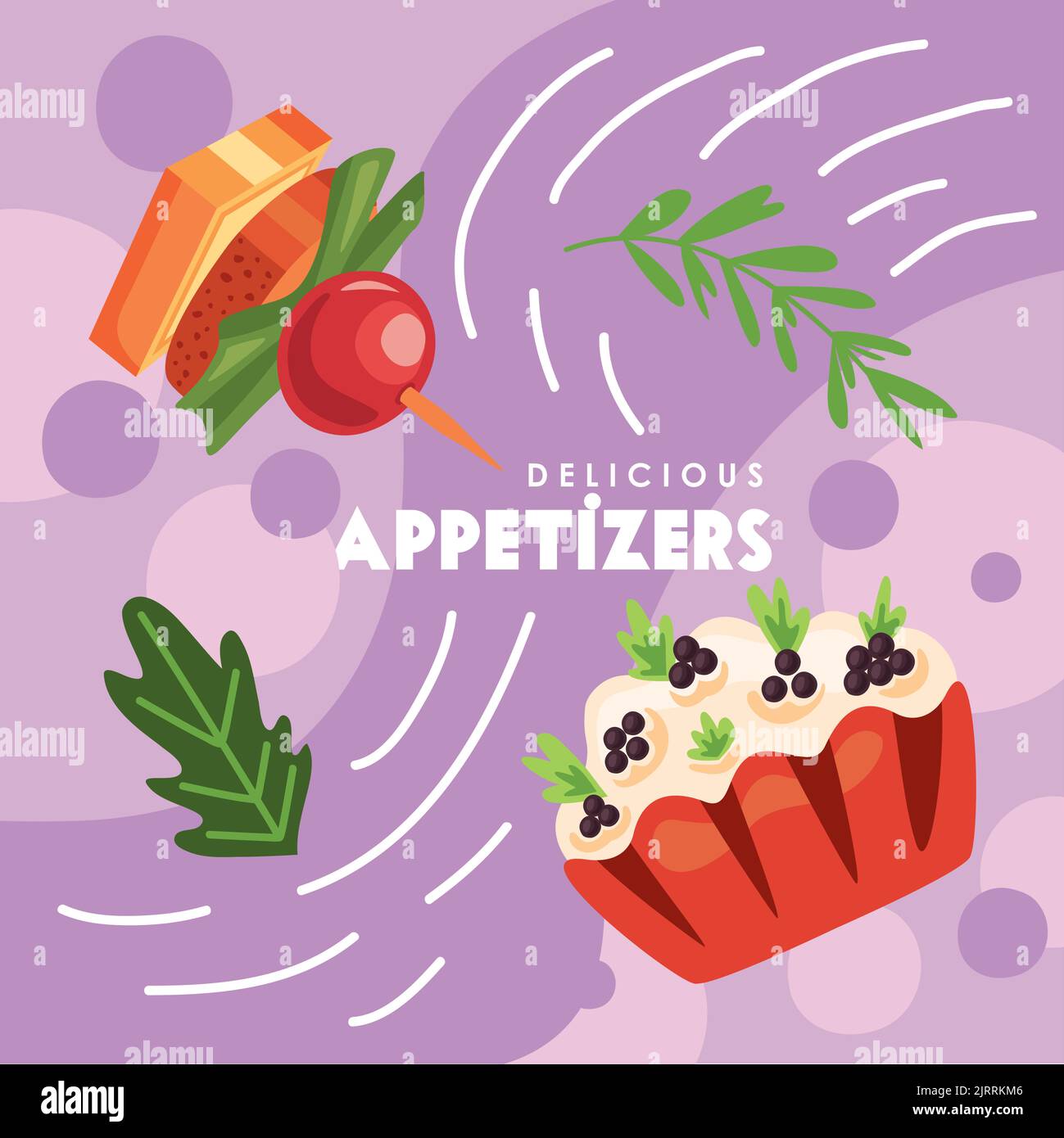 delicious appetizers lettering with food Stock Vector Image & Art - Alamy