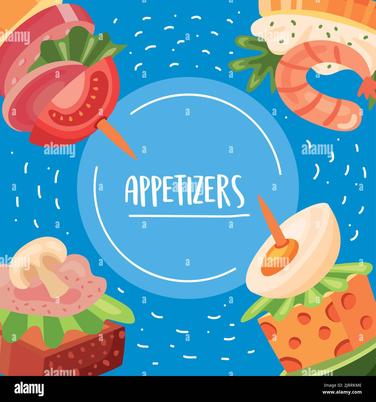 appetizers snacks circular frame poster Stock Vector Image & Art - Alamy