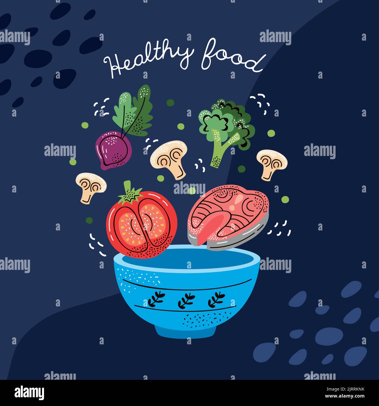 healthy food in bowl poster Stock Vector Image & Art - Alamy