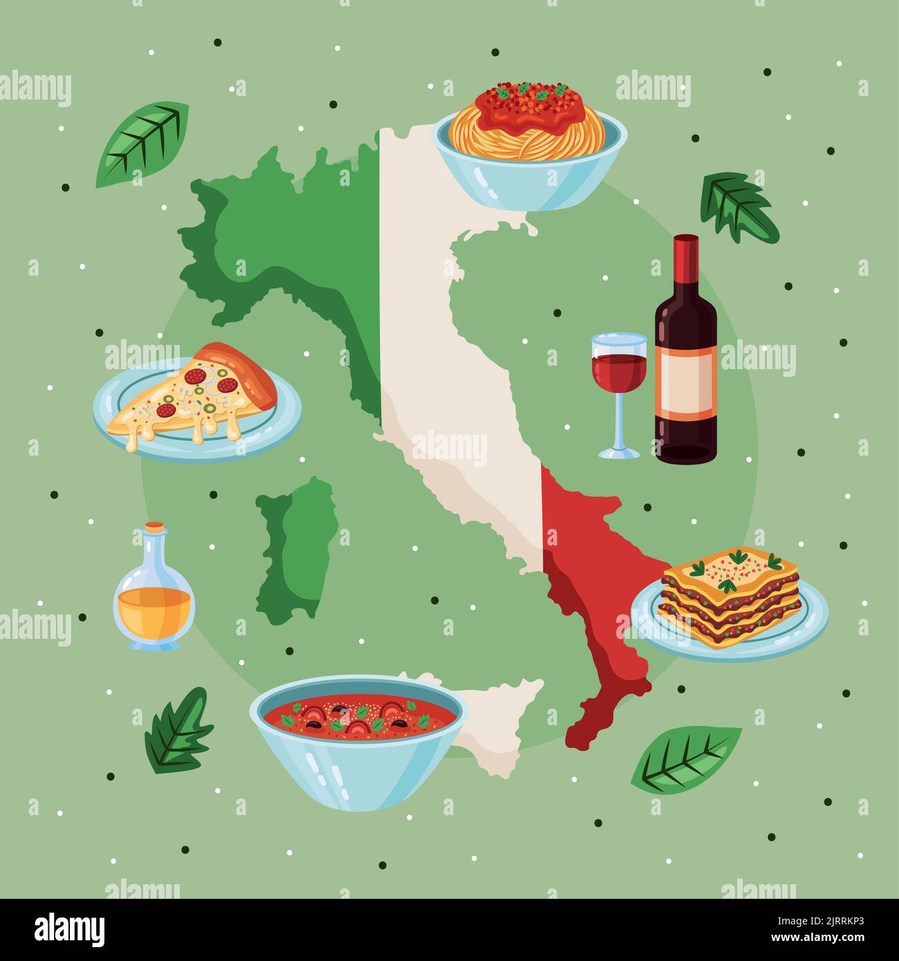 italian food with map poster Stock Vector Image & Art - Alamy