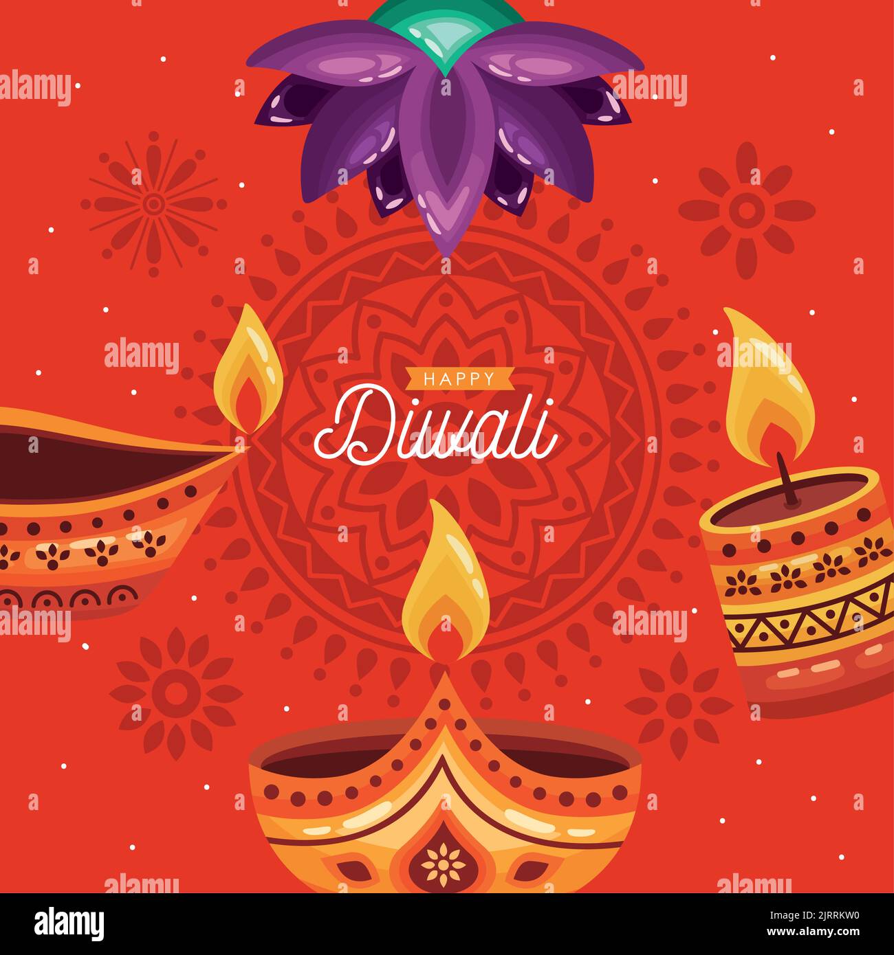 happy diwali lettering card with lanterns Stock Vector Image & Art - Alamy