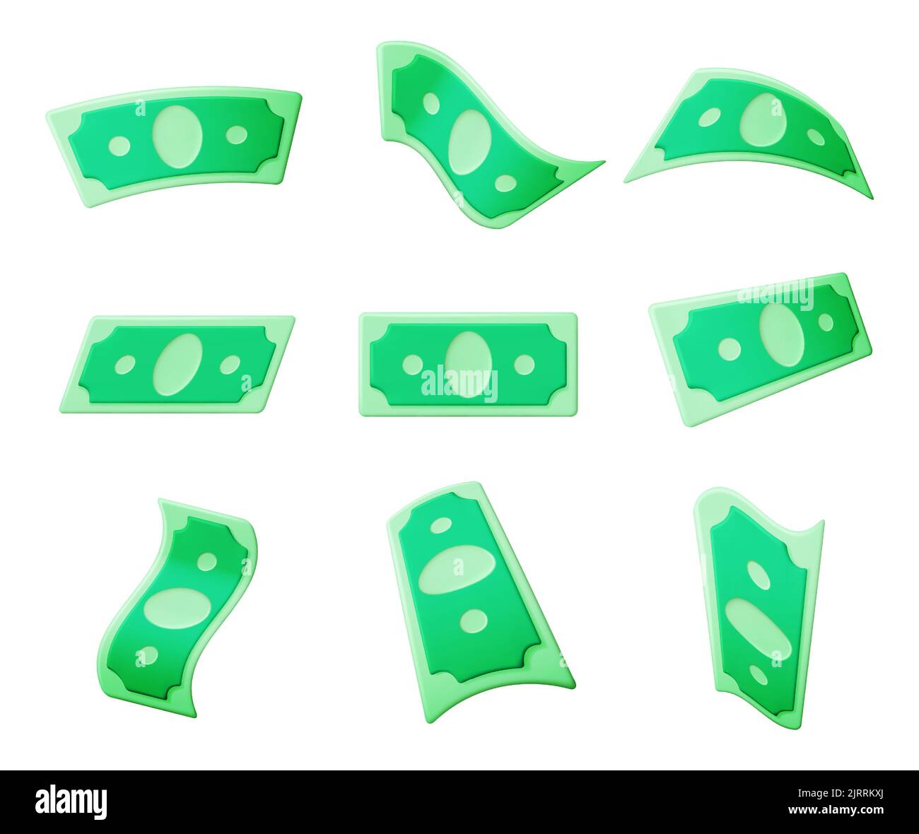 3D Set of Dollar Banknote Icon Isolated Stock Vector Image & Art - Alamy