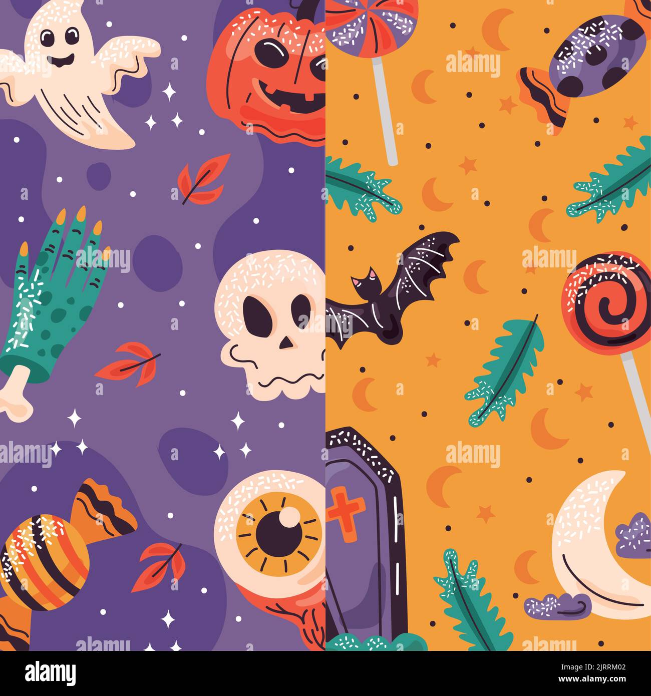 happy halloween celebration patterns backgrounds Stock Vector Image ...