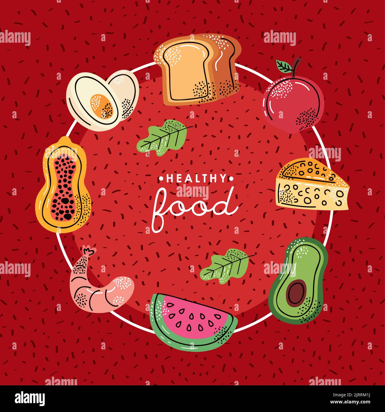 healthy food lettering and icons around Stock Vector Image & Art - Alamy
