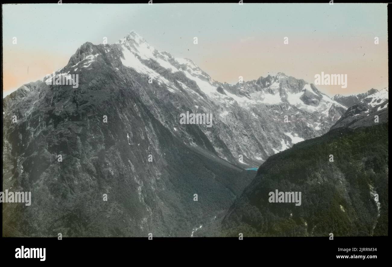 Mt (Mount) Christina and Marion Valley from Key Summit, West Coast, by ...