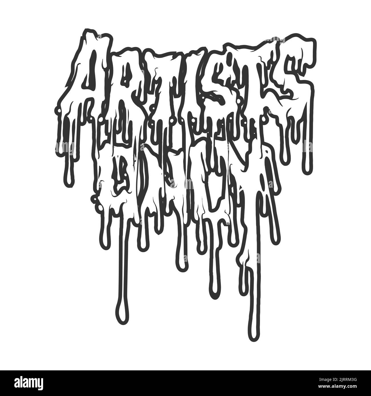 Lettering words artists only monochrome Vector illustrations for your ...