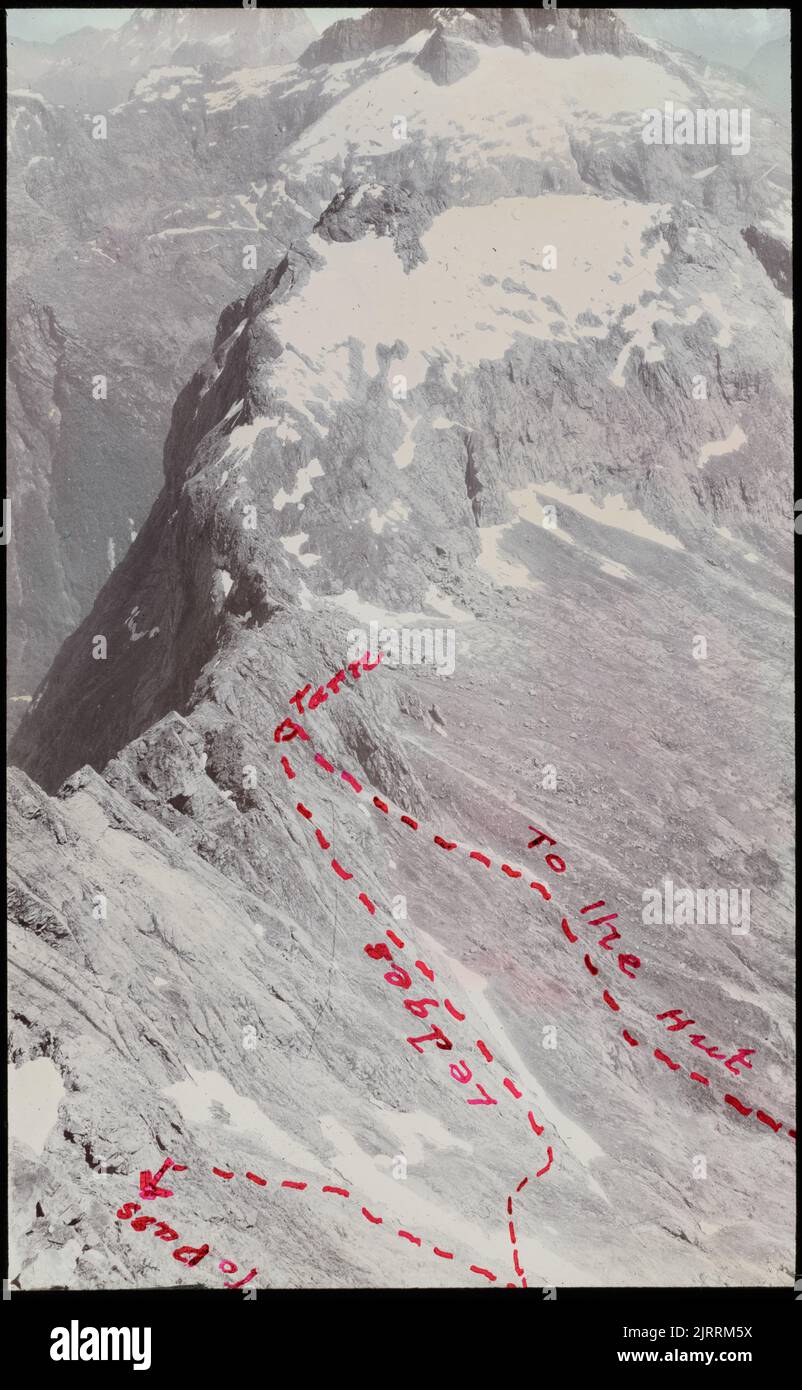 The route along the Ledges as seen from top of (Mount) Macpherson, West ...