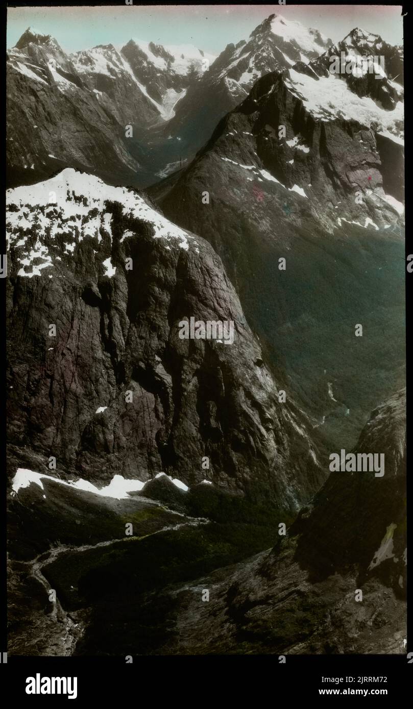 Mt (Mount) Tutoko etc from (Mount) Macpherson summit, West Coast, by ...