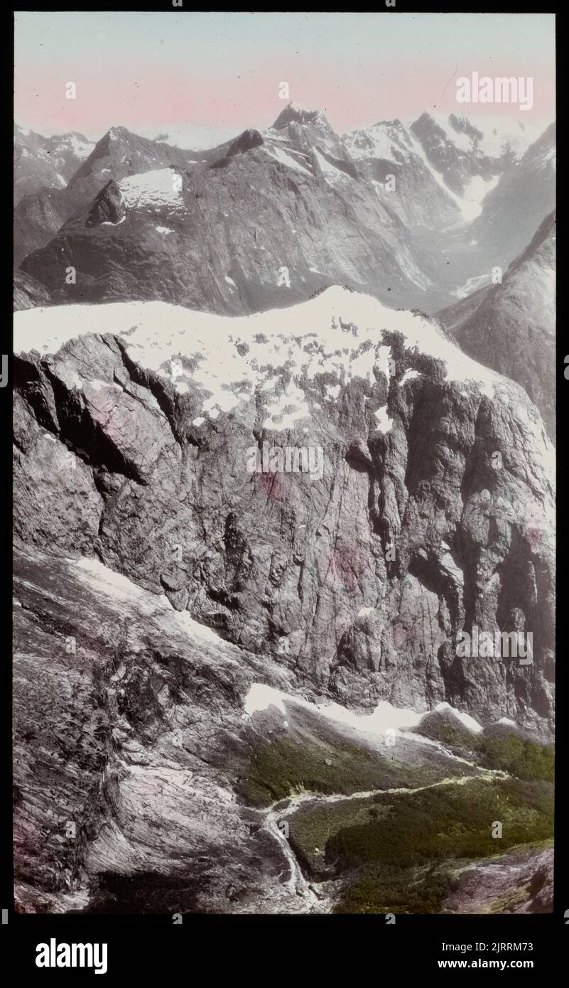 Over Mt (Mount) Isloation and Tutoko Valley from summit of (Mount ...