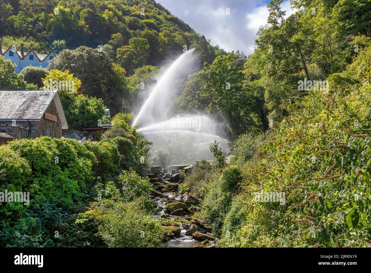 The water jets at Glen Lyn Gorge, Lynmouth, Devon Stock Photo - Alamy