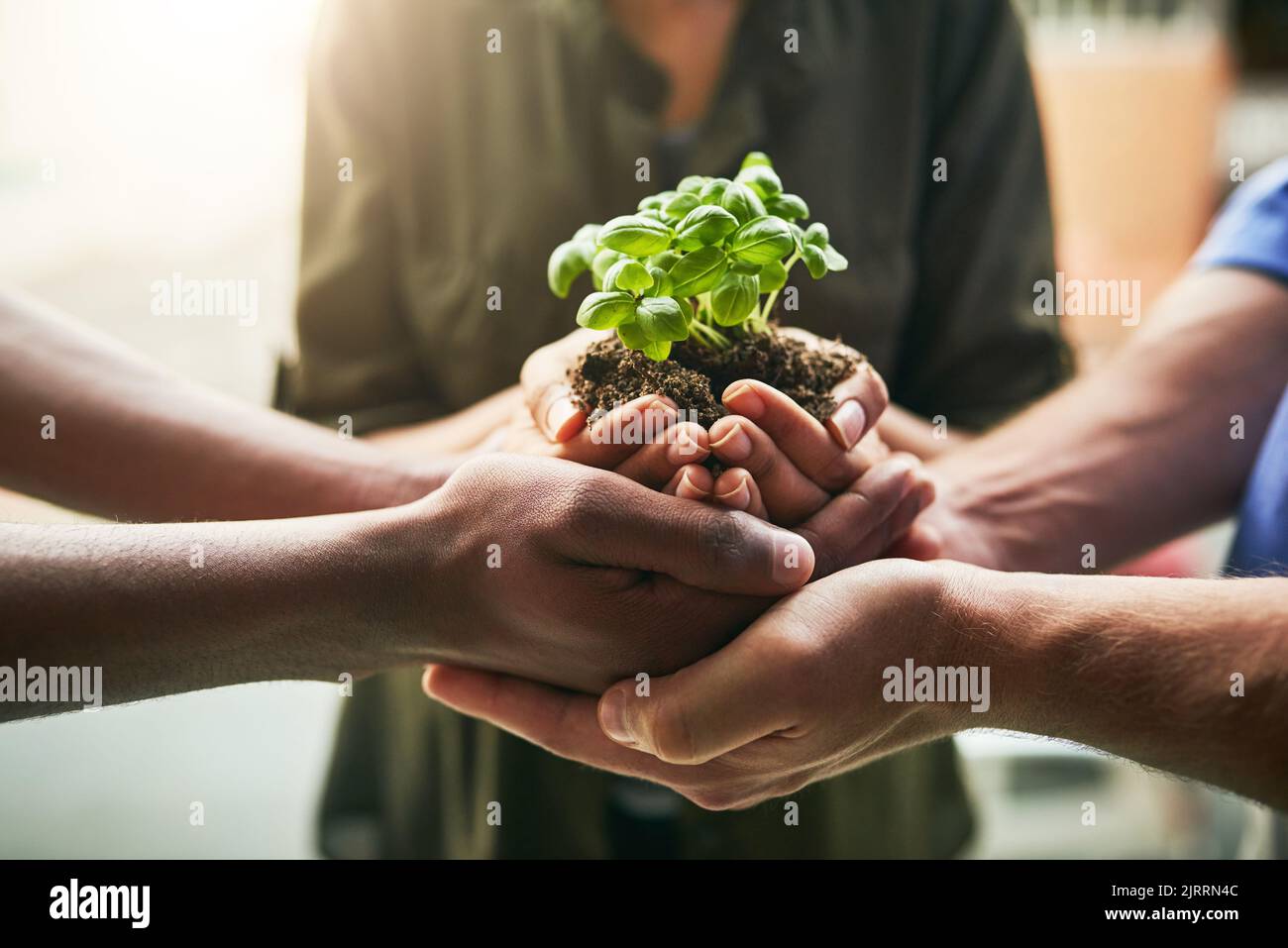 Planet, earth and with teamwork our nature environment, green energy ...