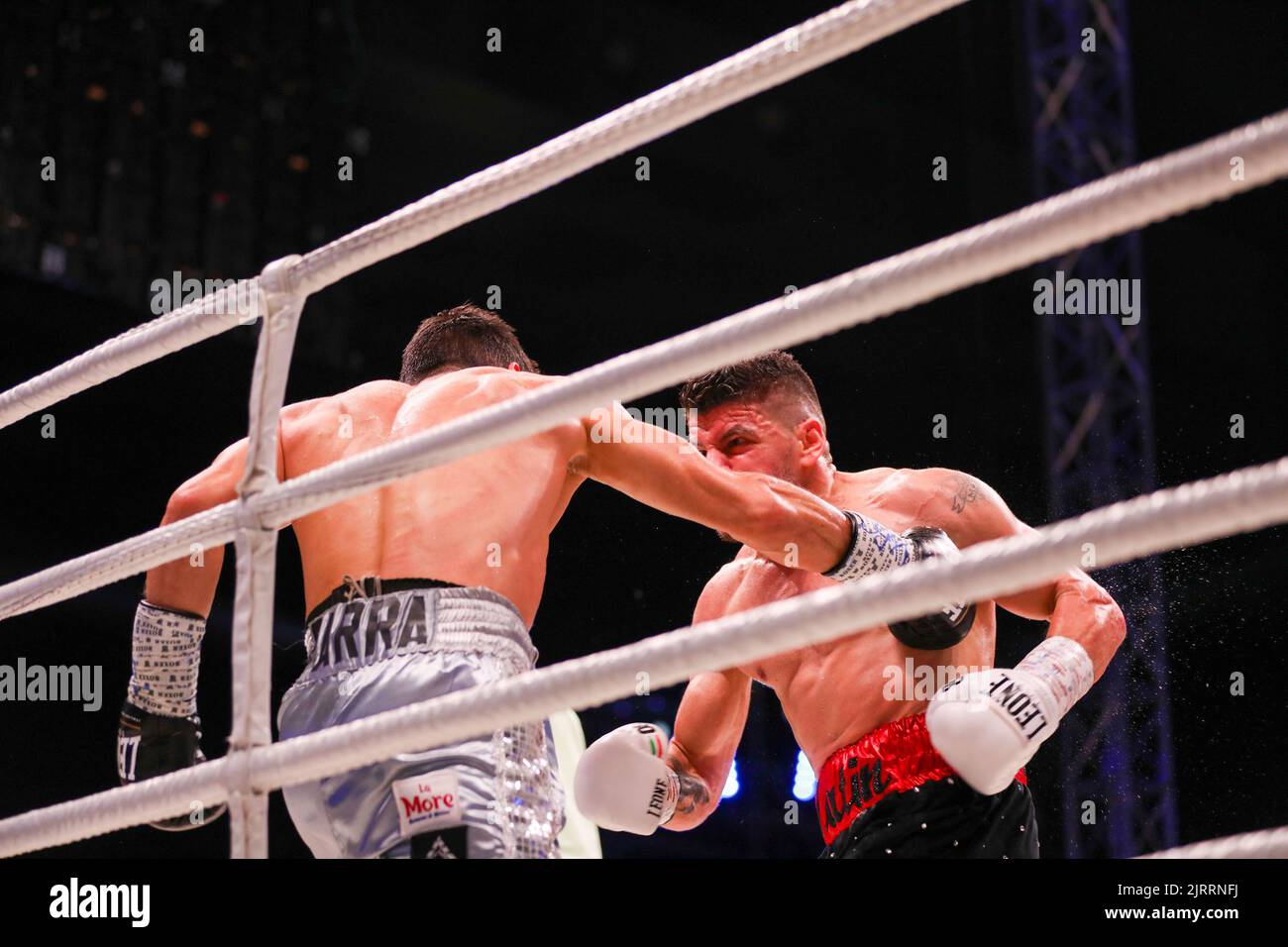 Florian Marku and Miguel Parra during the boxing match between Florian Marku and Miguel parra ...