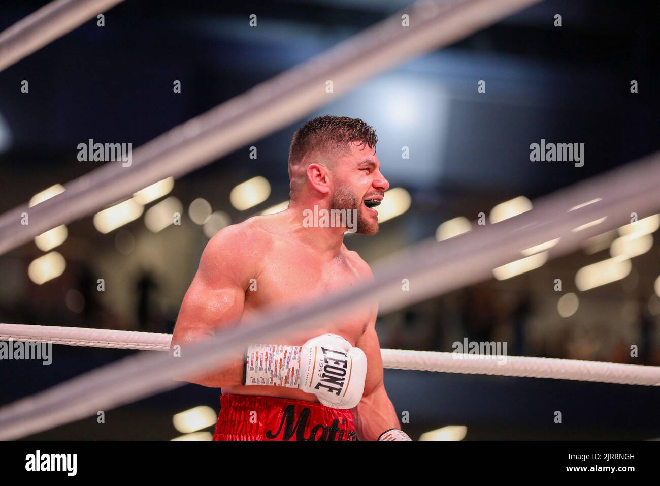 Florian Marku during the boxing match between Florian Marku and Miguel ...