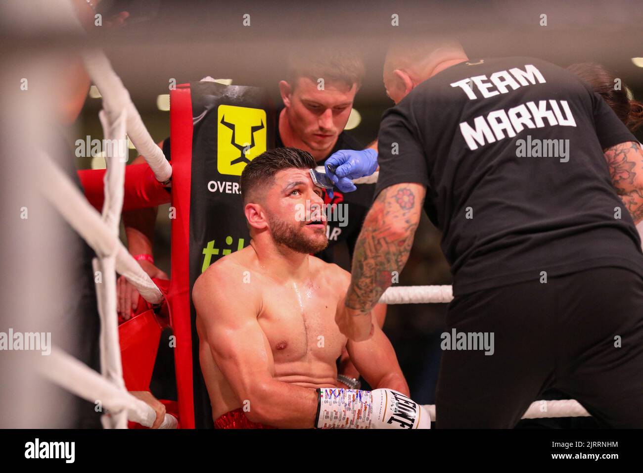 Florian Marku during the boxing match between Florian Marku and Miguel ...
