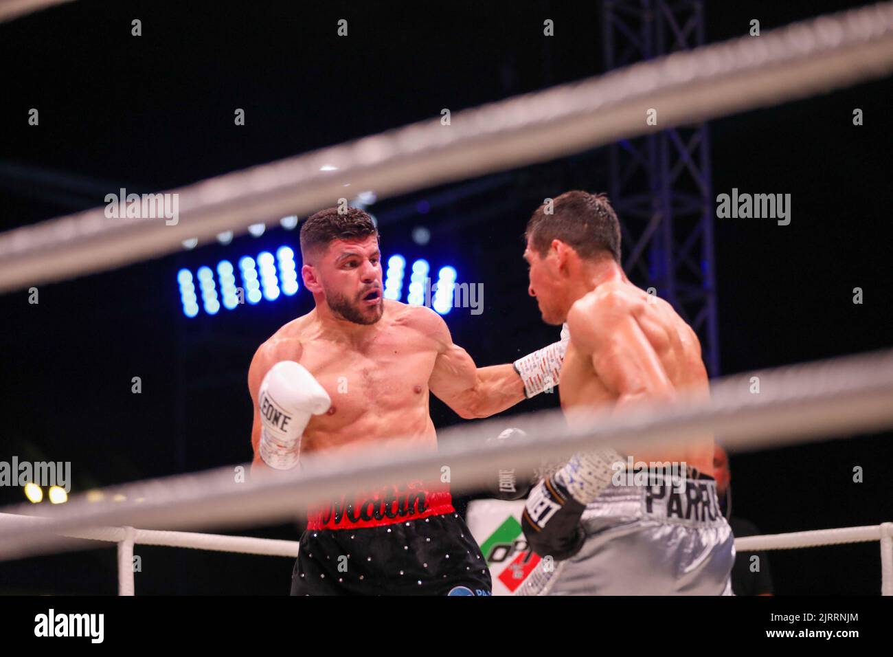 Florian Marku on the left during the boxing match between Florian Marku ...