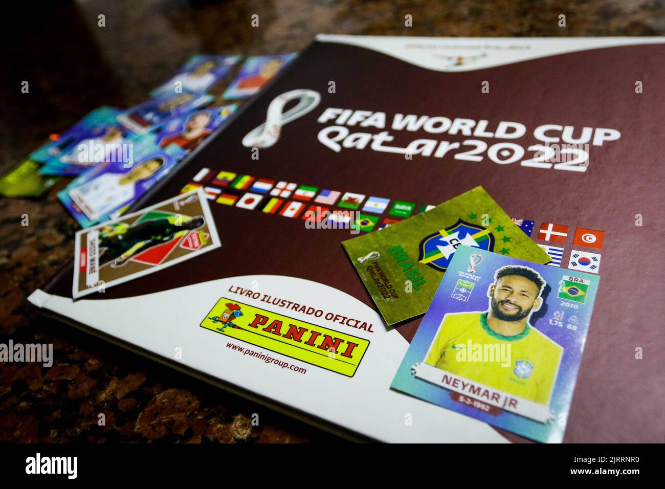 SÃO PAULO, SP - 25.08.2022: ÁLBUM DE FIGURINHAS COPA DO QATAR - The ...