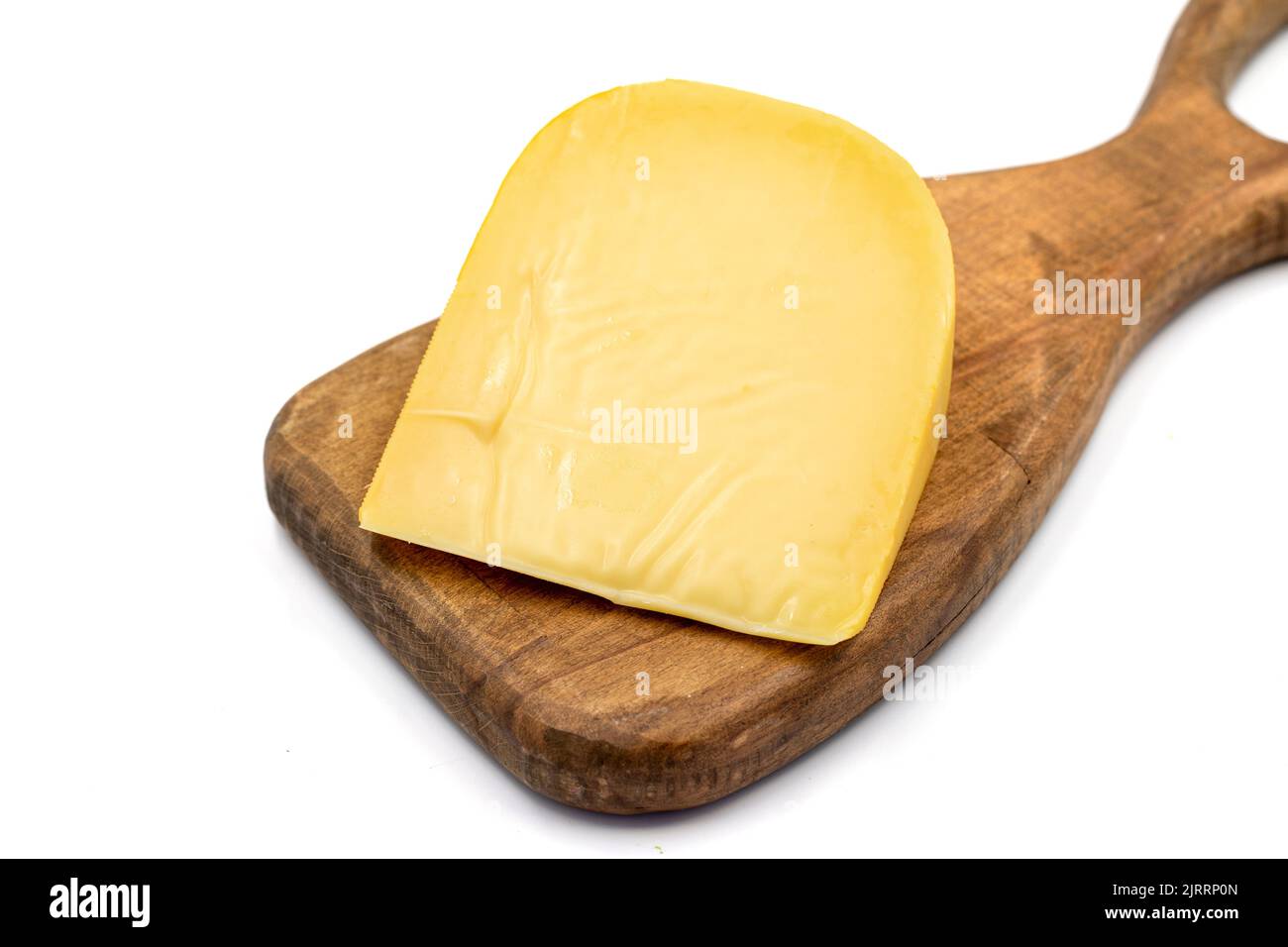 Yellow gouda cheese. Hard Dutch gouda cheese, isolated on white ...