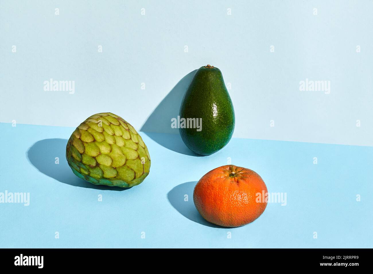 Composition of fresh fruits, cherimoya , sugar-apple, fruit of annona ...